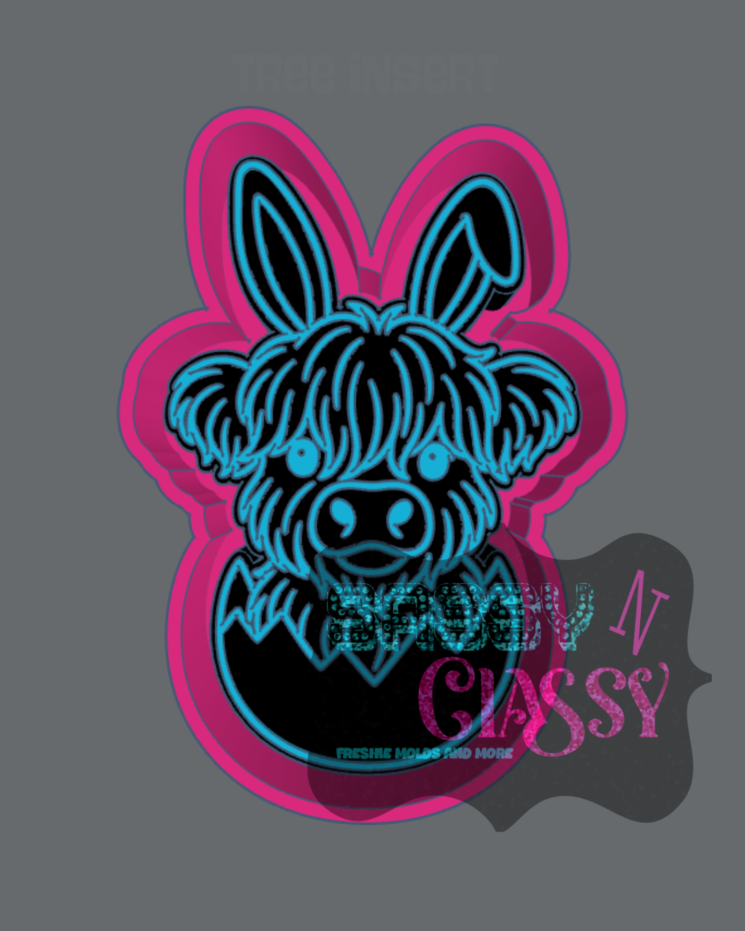 Highland Bunny in Egg Freshie Mold – Sassy N Classy Mini & Me